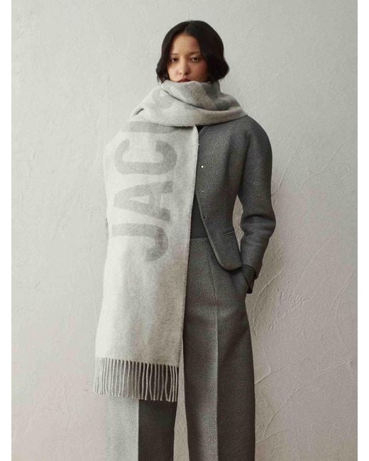 Jacquemus Wool Scarf in Gray | Lyst