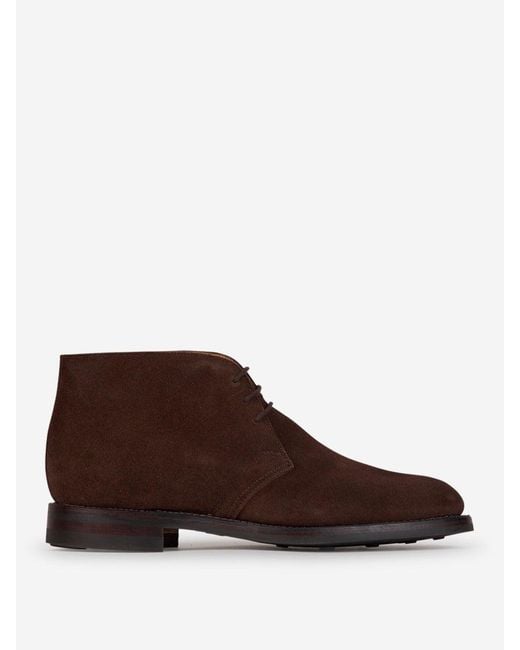 Crockett & Jones Suede Boots in Brown for Men | Lyst