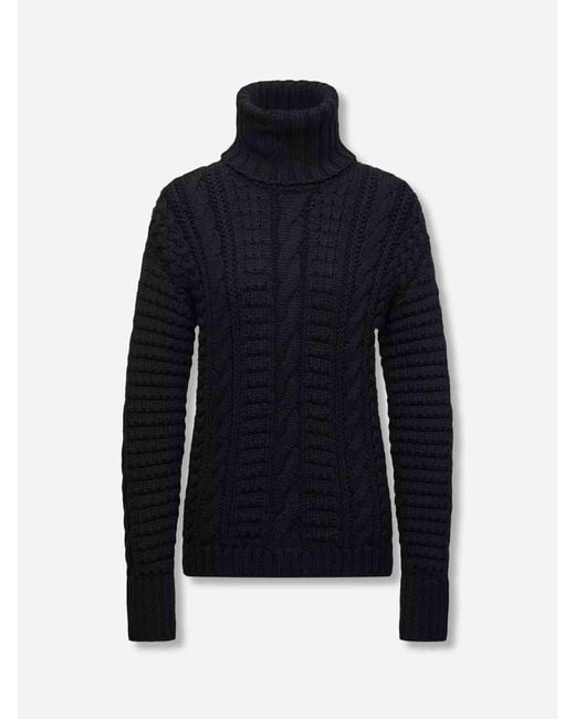 Moncler x Edward Enninful Wool Knit Sweater in Blue | Lyst