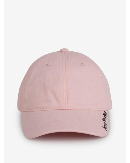 Acne Studios Cotton Logo Cap in Pink | Lyst UK