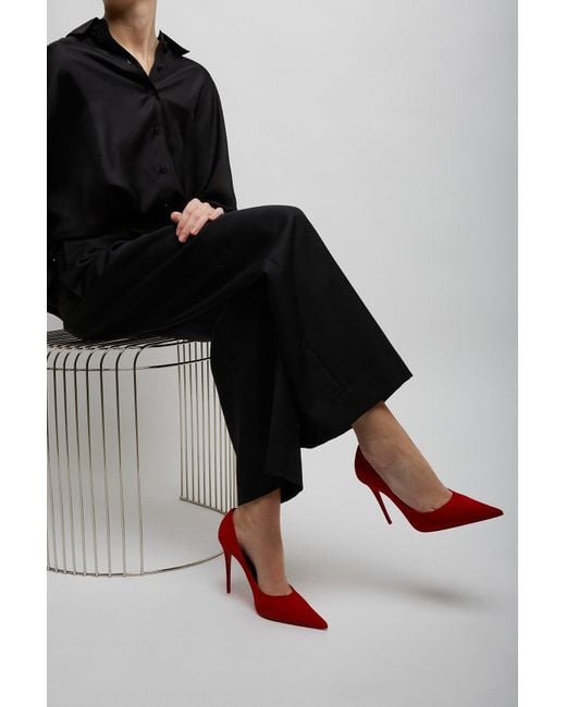 Christian Louboutin Kate Max 100 Red Suede Pumps | Lyst