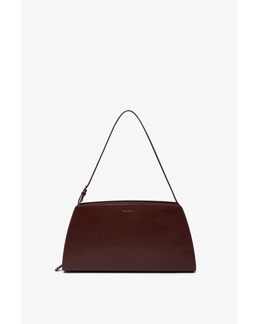 The Row Dalia Baguette Burgundy Leather Bag | Lyst