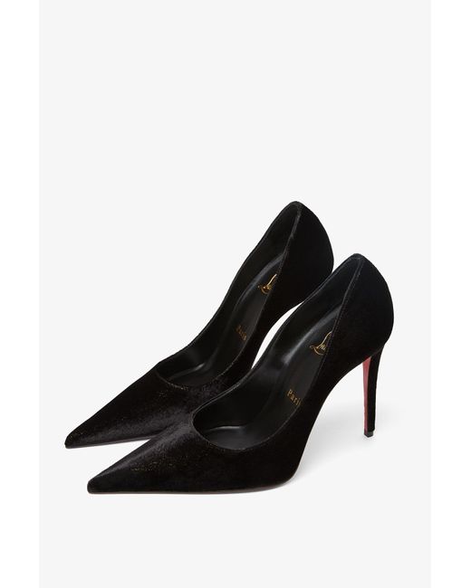 Christian Louboutin Kate Max 100 Black Velvet Pumps | Lyst