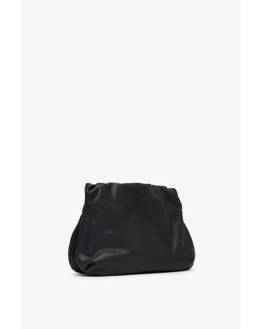The Row Large Bourse Black Leather Clutch | Lyst UK