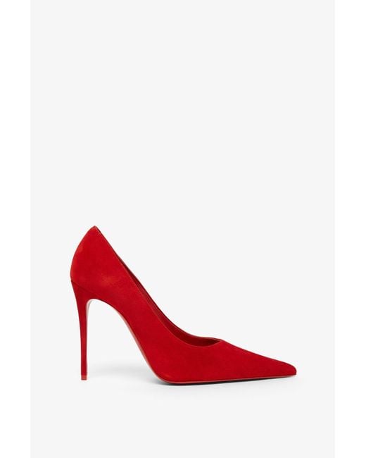 Christian Louboutin Kate Max 100 Red Suede Pumps | Lyst