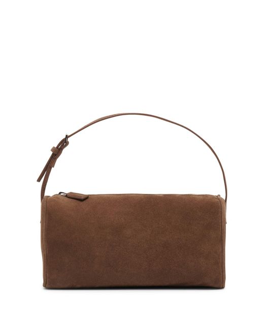 The Row 90's Beige Suede Bag in Brown | Lyst
