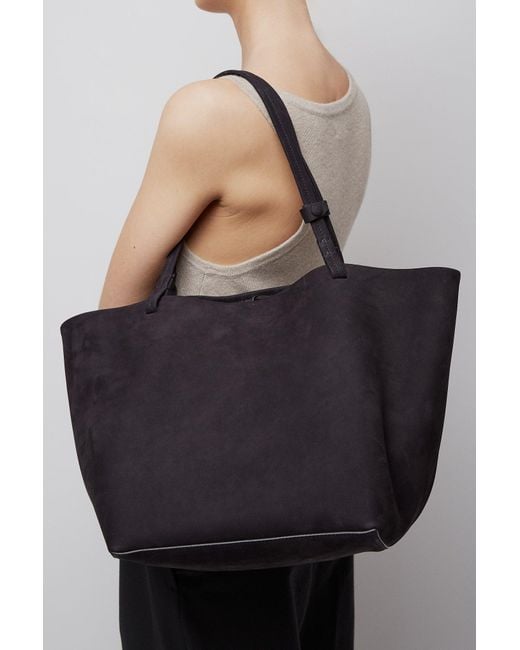 The Row Park Tote Three Black Nubuck Bag | Lyst