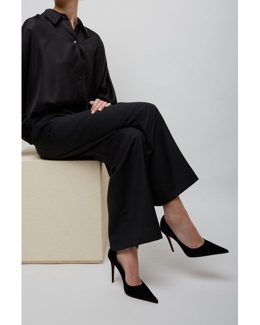 Christian Louboutin Kate Max 100 Black Velvet Pumps | Lyst