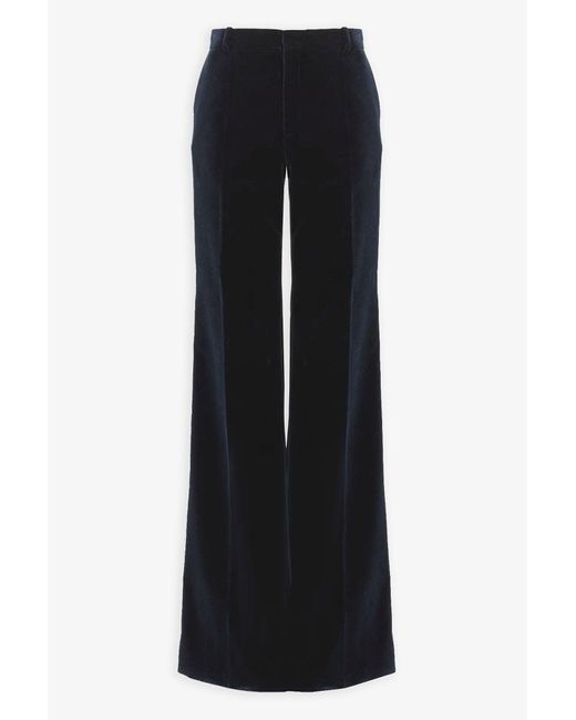 Chloé Flared Tailored Velvet Trousers in Black | Lyst