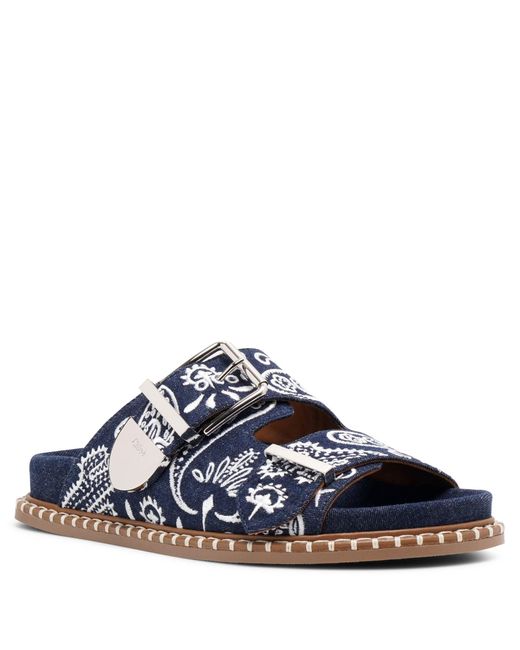 Chloé Rebecca Denim Flats in Blue | Lyst