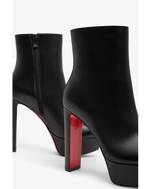 Christian Louboutin Loo 130 Leather Platform Boots in Black | Lyst