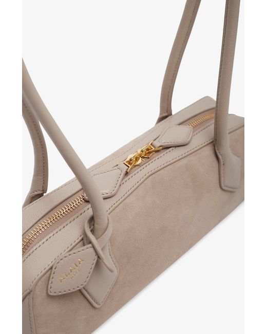 Alaïa Le Teckel Small Greige Bag in White | Lyst