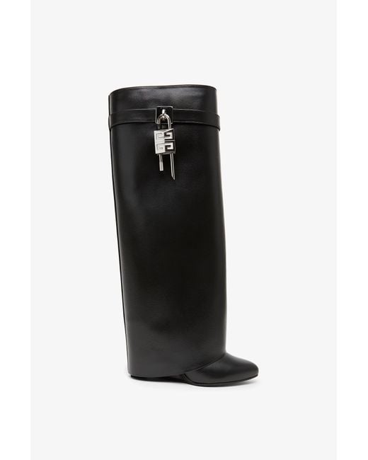 Givenchy Shark Lock Leather Pant Boots in Black | Lyst