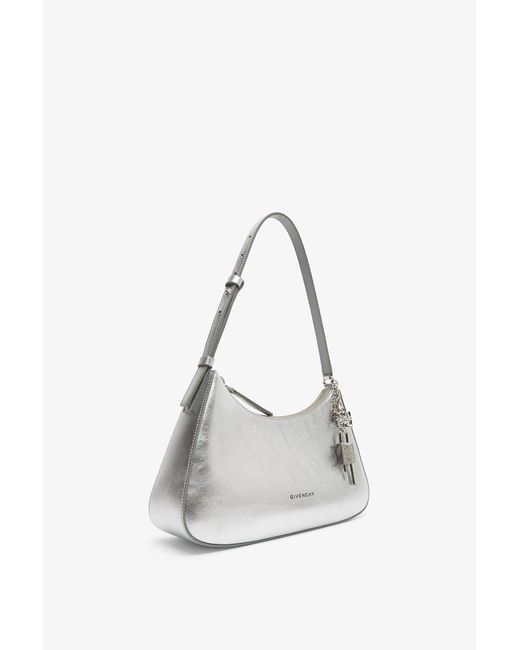 Givenchy Lucky Lock Small Silver Shoulder Bag in White | Lyst