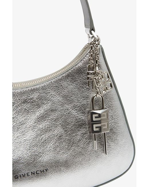 Givenchy Lucky Lock Small Silver Shoulder Bag in White | Lyst