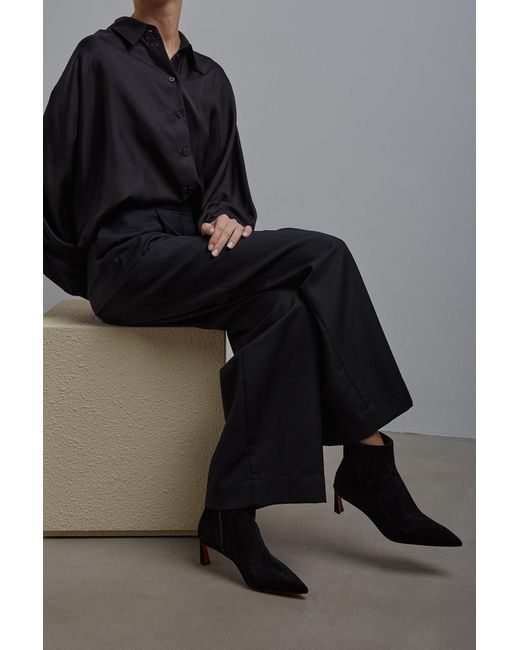 Christian Louboutin Condora 55 Black Suede Boots | Lyst