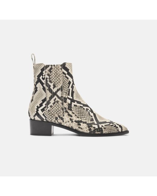 SCAROSSO Olivia Python Chelsea Boots in Black | Lyst