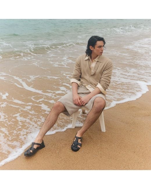 SCAROSSO Apollo Brown Sandals in Black for Men | Lyst