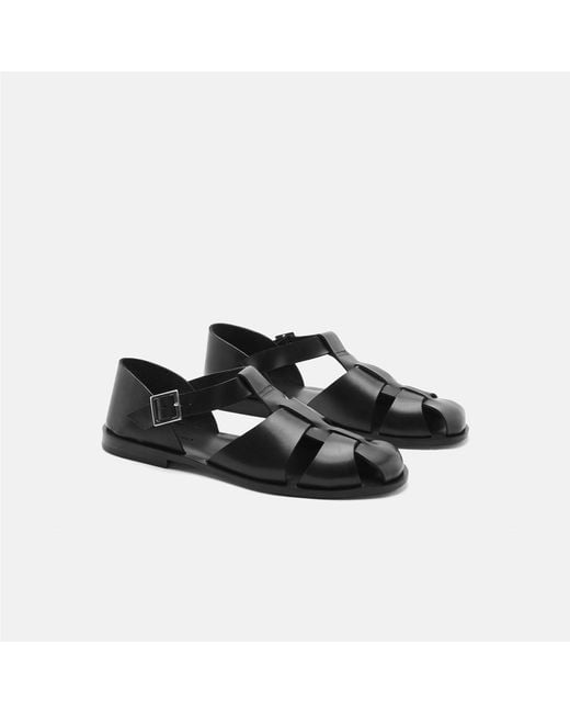 SCAROSSO Apollo Brown Sandals in Black for Men | Lyst