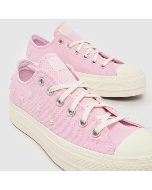 Converse All Star Lift Ox Trainers in Pink | Lyst UK
