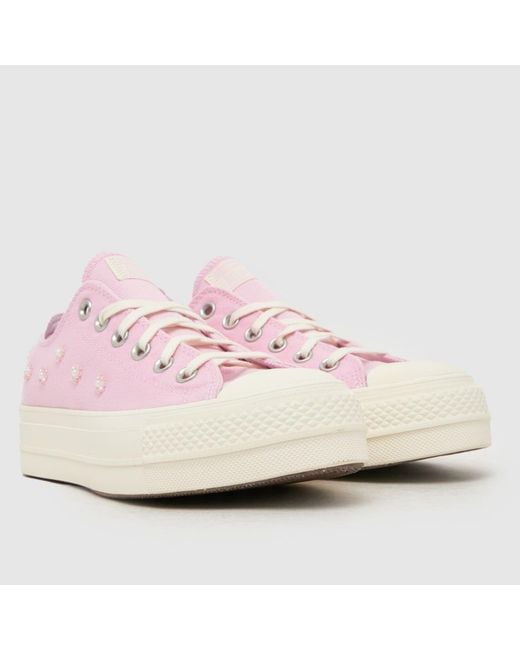 Converse All Star Lift Ox Trainers in Pink | Lyst UK