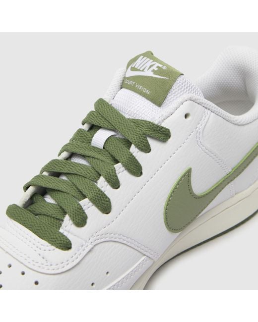 Nike Court Vision Trainers In White & Green for Men | Lyst UK