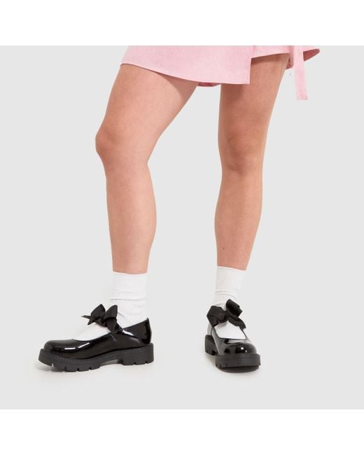 Kickers Kick Kori Mary Jane Bow Flat Shoes in Black | Lyst UK