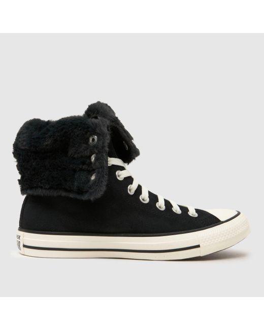 Converse All Star Fold Over Xhi Trainers in Black | Lyst UK