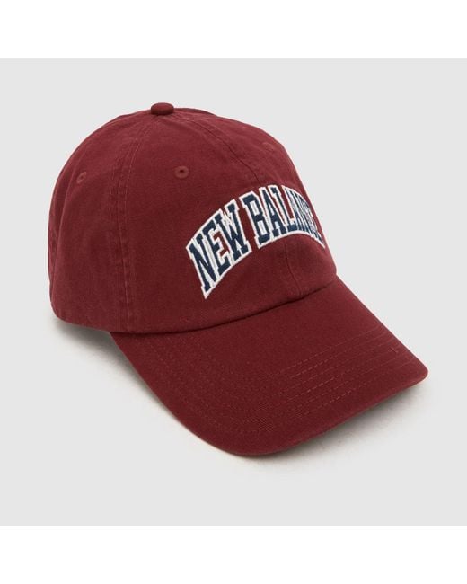 New Balance Logo 6 Panel Cap in Red | Lyst UK