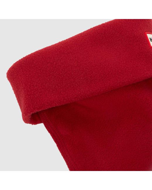 HUNTER Fleece Cuff Tall Welly Socks in Red | Lyst UK
