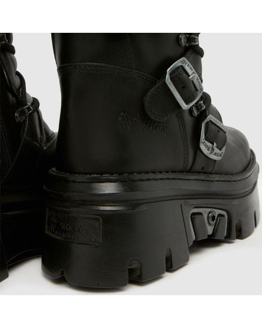 New Rock Venom Tall Boots in Black | Lyst UK
