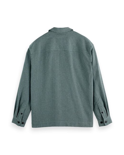 Scotch & Soda 'Relaxed Fit Structured Overshirt in Green for Men | Lyst