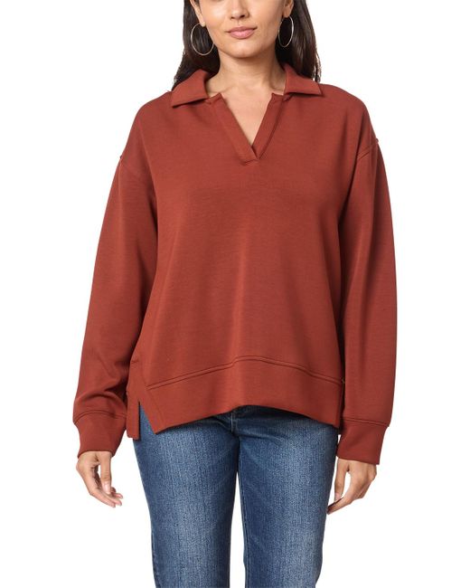Scotch & Soda Polo Collar Sweater in Red | Lyst