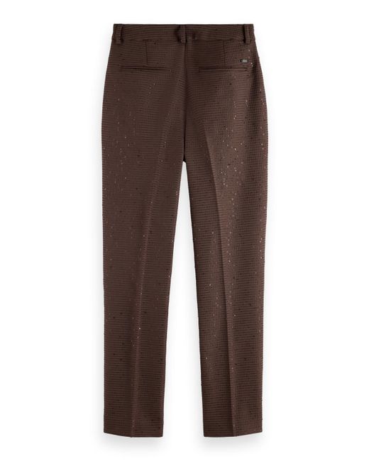Scotch & Soda Lowry Sequin Jacquard Pants in Brown | Lyst