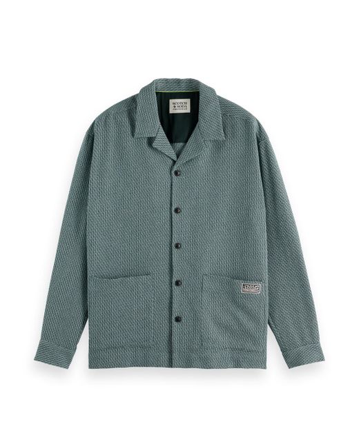 Scotch & Soda 'Relaxed Fit Structured Overshirt in Green for Men | Lyst