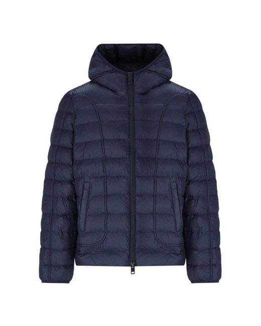 DIESEL Plain Hooded Jacket in Blue for Men | Lyst UK