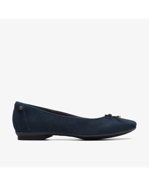Clarks Candra Light Suede Shoes in Blue | Lyst UK