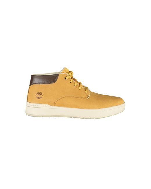 Timberland Midtop Leather Sneakers in Yellow for Men | Lyst UK