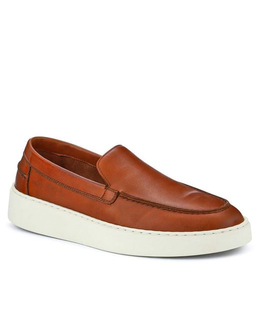 Jones Bootmaker Quade Smart Leather Slip-On Shoes in Brown for Men ...