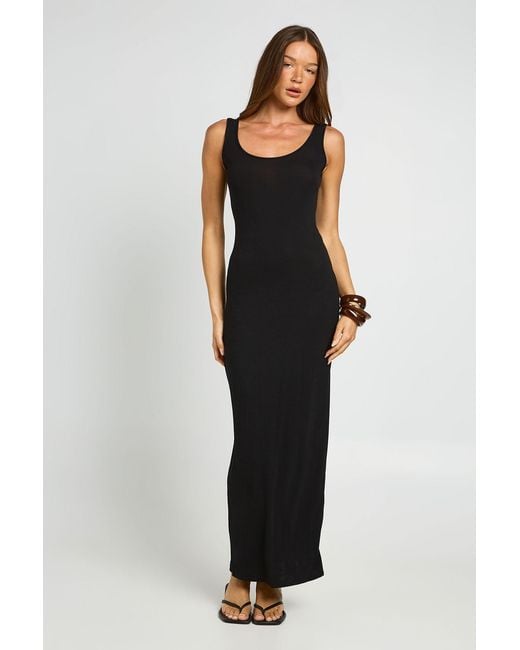 Boohoo Basic Jersey Scoop Neck Maxi Dress in Black | Lyst UK