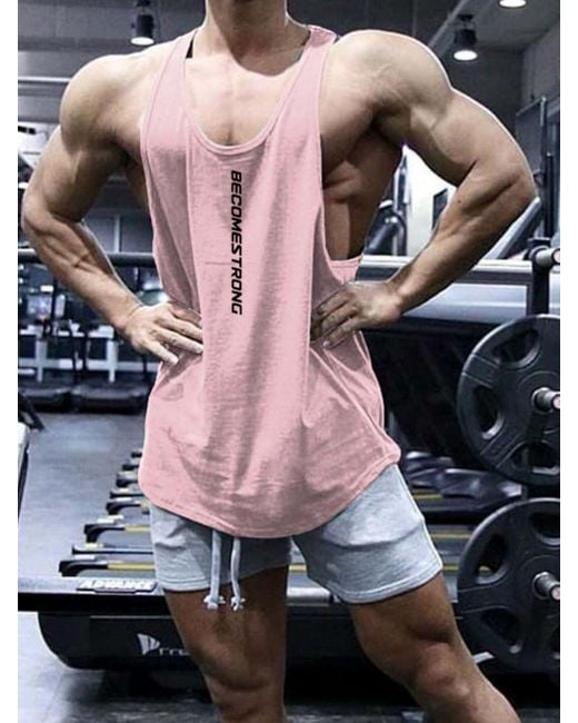 Everyday the Label Workout Stringer Tank Top in Pink for Men | Lyst UK