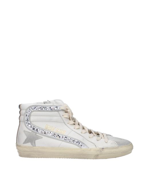 Golden Goose Slide Hightop Sneakers Rhinestones in Grey | Lyst UK