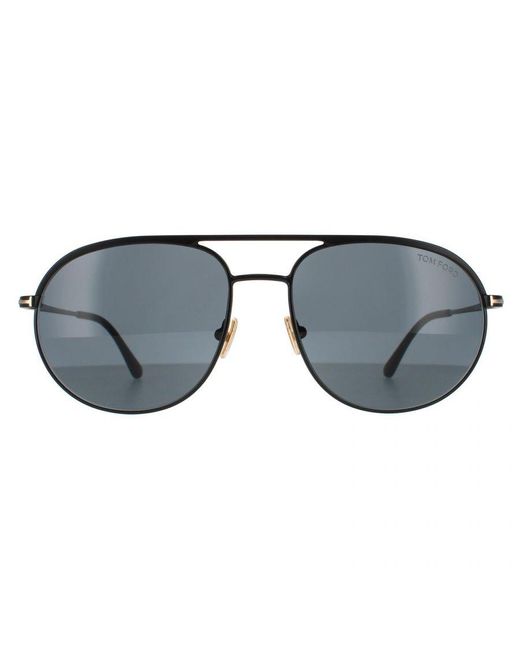 Tom Ford Aviator Matte Smoke Sunglasses Metal In Blue For Men Lyst Uk