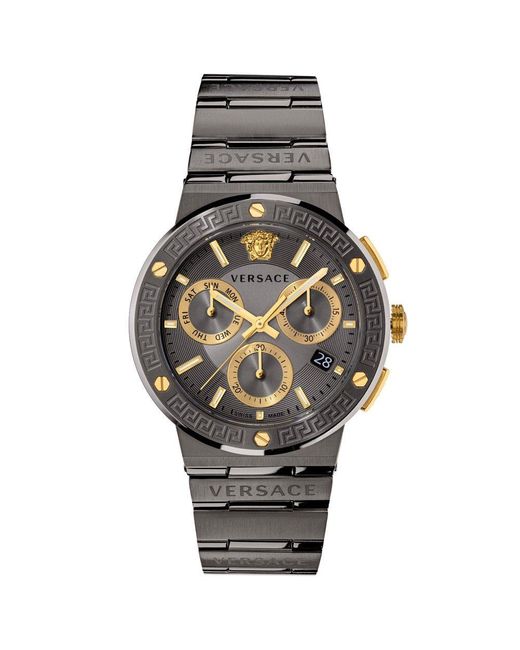 Versace Vez900521 Greca Logo Watch in Metallic for Men | Lyst UK
