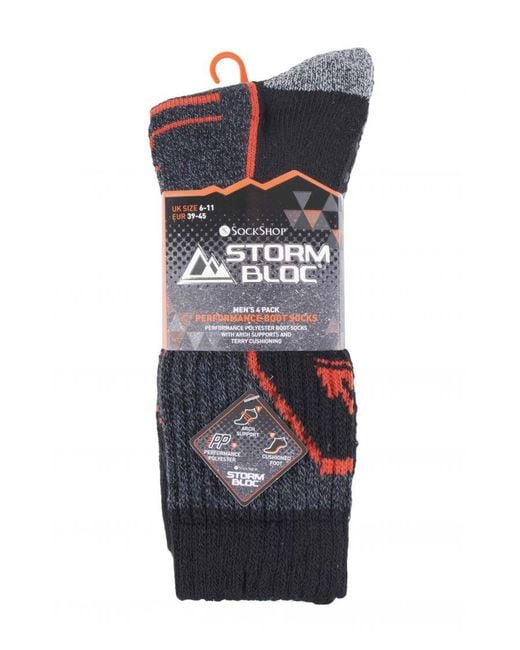 Storm Bloc 4 Pack Cushion Lightweight Hiking Boot Socks For Warm ...