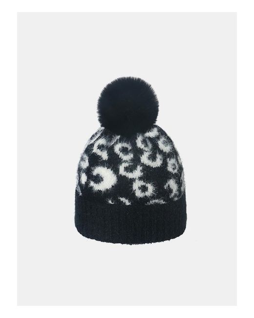 Everyday the Label Leopard Hat With Pompom in Blue | Lyst UK