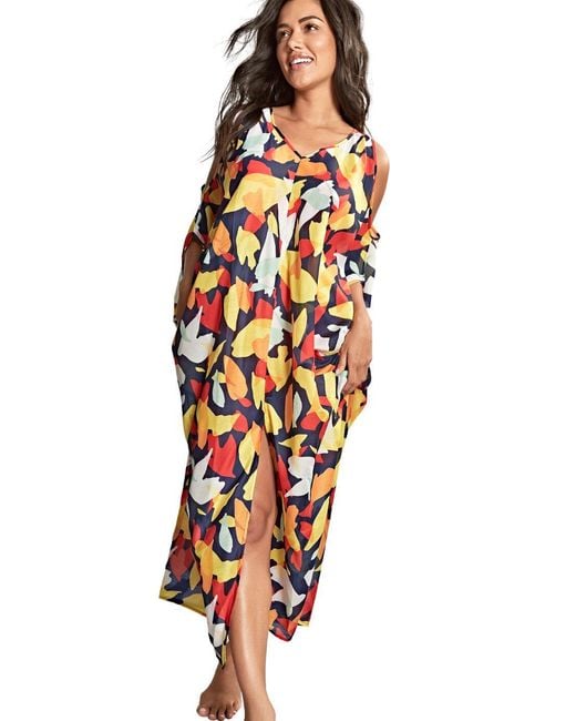 Panache Puglia Tammy Long Kaftan in White | Lyst UK