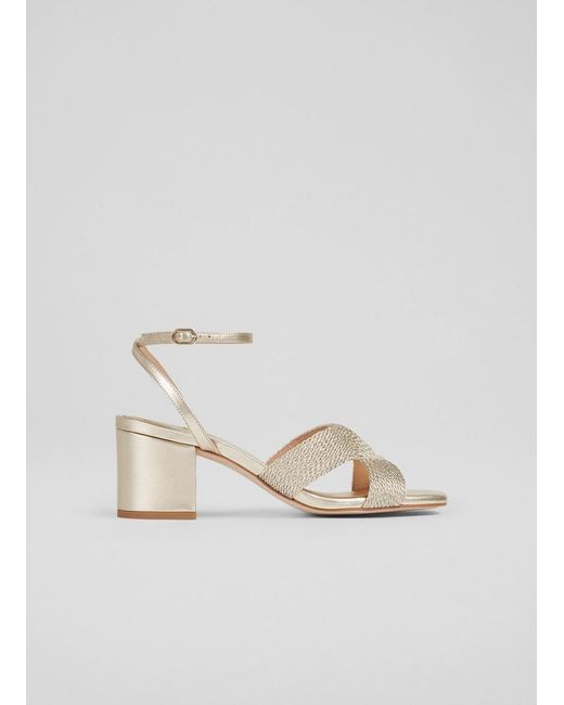 LK Bennett Fs Stella Rope Block Heel in Natural | Lyst UK