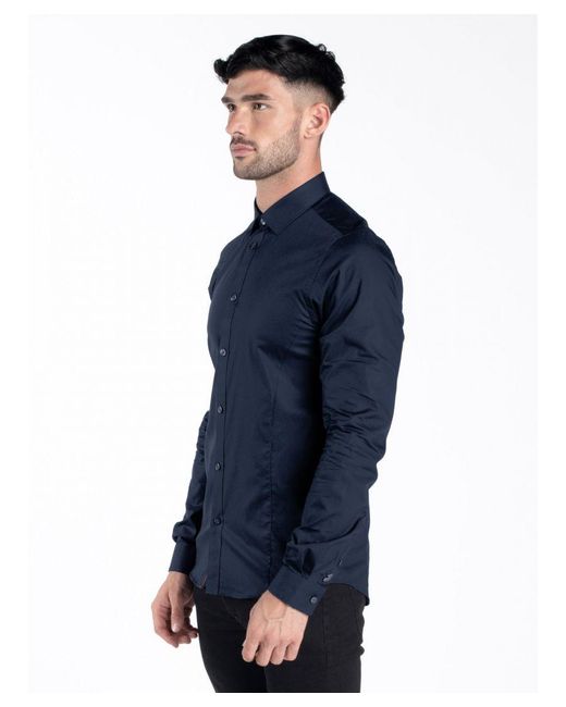Luke 1977 The Butchers Pencil Slim Fit Smart Shirt in Blue for Men ...