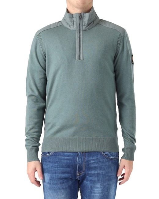 Belstaff Mineral Kilmington Quarter Zip Jumper in Blue for Men | Lyst UK